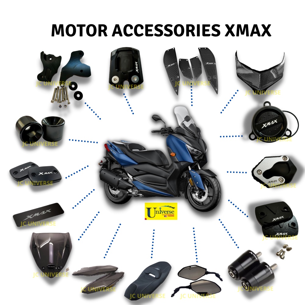YAMAHA XMAX MOTOR ACCESSORIES WINDSHIELD MODIFIED BRAKE ENGINE FRAME ...