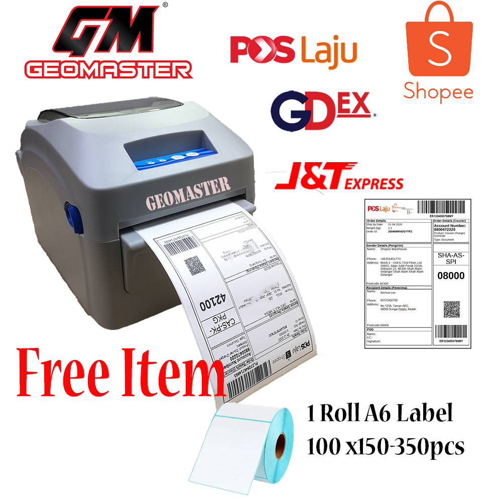 Geomaster A6 Label Thermal Printer Label Air Waybill Simple and Quick ...