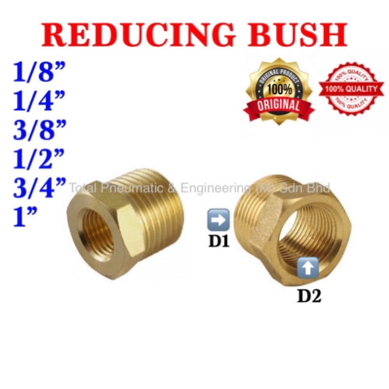 Brass Fitting Brass Reducing Bush 1/8” 1/4” 3/8” 1/2” 3/4” 1” | Shopee Malaysia