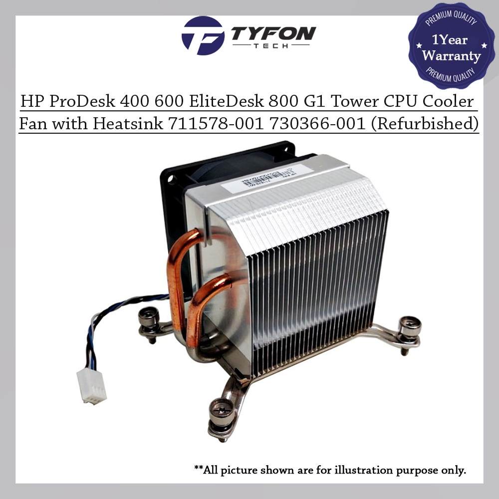 HP ProDesk 400 600 EliteDesk 800 G1 Tower CPU Cooler Fan with Heatsink ...