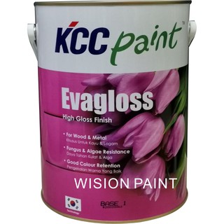 5L ( WHITE ) KCC HIGH GLOSS EVAGLOSS HEAVY DUTY GLOSS PAINT WOOD AND ...