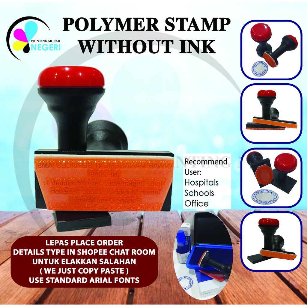 SAME DAY POST OUT Rubber Stamp Custom Made Cop Getah (Name Chop ...