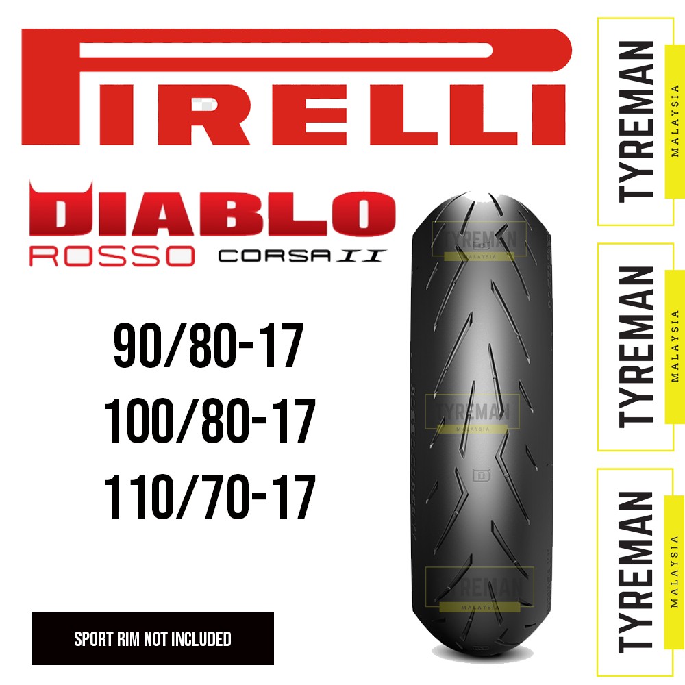 Pirelli Diablo Rosso Corsa 2 90/80-17 100/80-17 110/70-17 (2021) (Honda RS, Yamaha Y15ZR ...