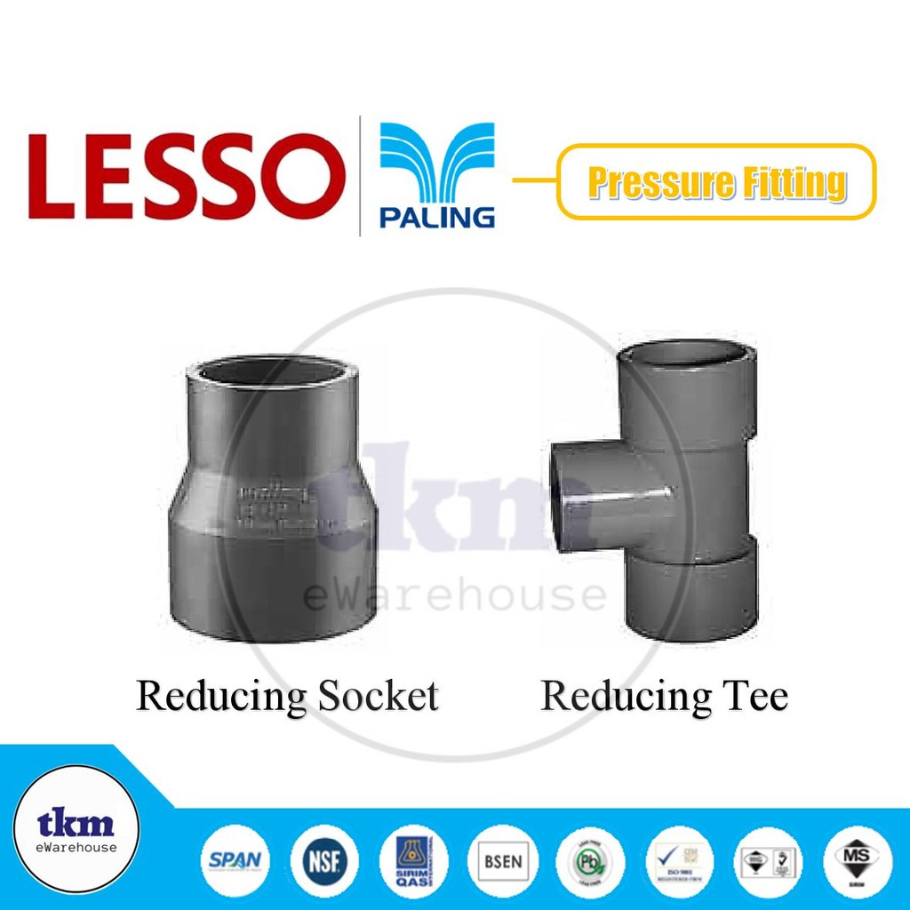 LESSO PALING BRAND GREY PVC PRESSURE FITTING REDUCING SOCKET REDUCING ...