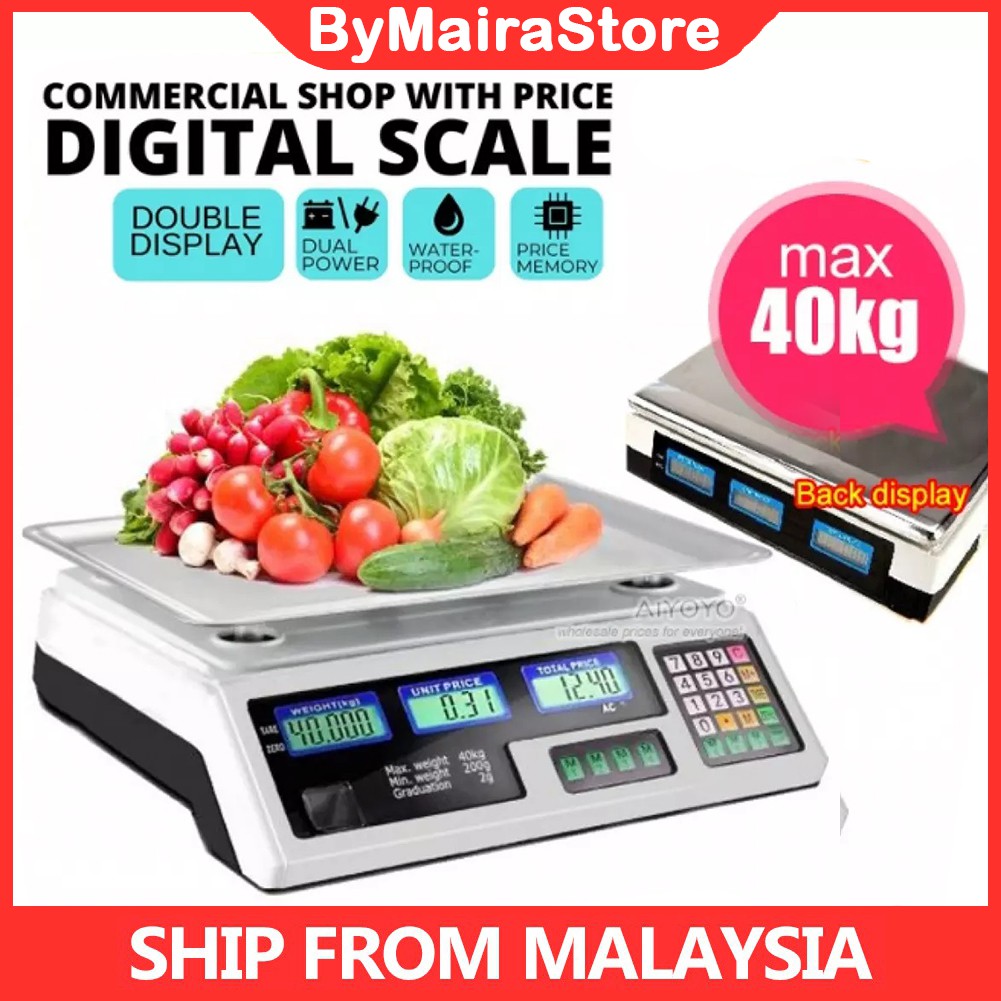 BMS 40KG ELECTRONIC DIGITAL PRICE COMPUTING RECHARGEABLE COUNTING SCALE ...