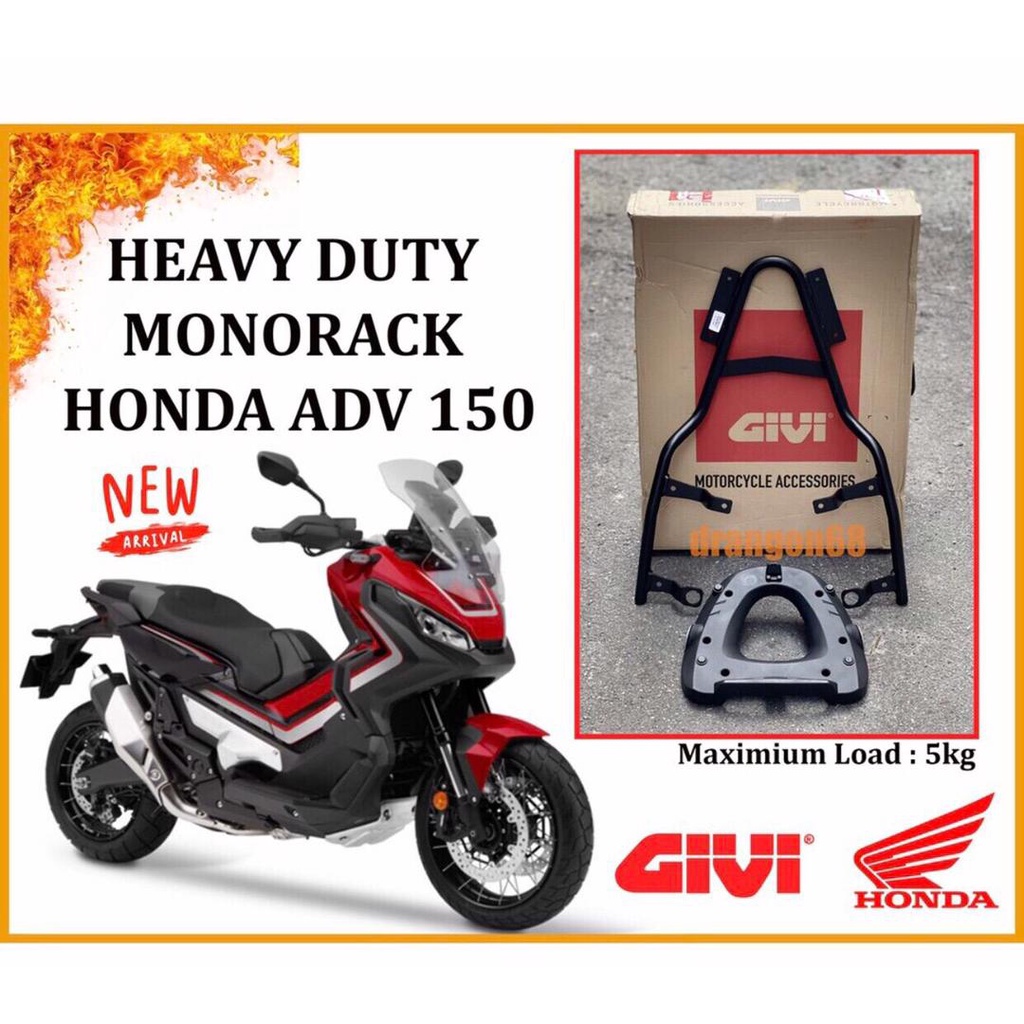 GIVI ADV150 Monorack Heavyduty Rack Kaki Box Givi Box B27N B32 B32N ...
