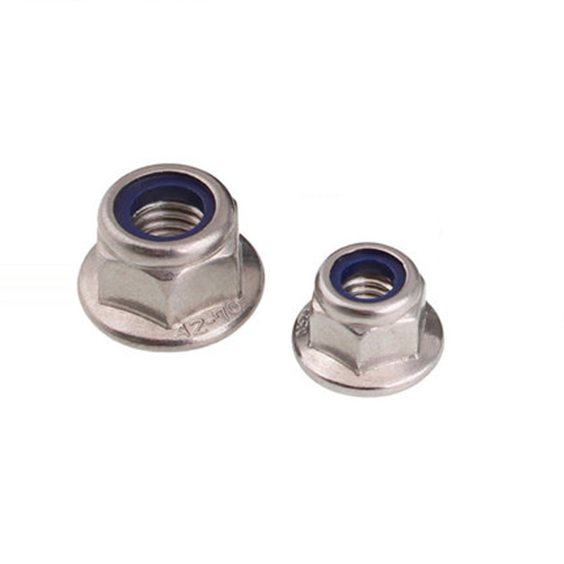 Flanged Nyloc Nuts Flange Nylon Insert Locking Nut Ni Plated M3 M4 M5