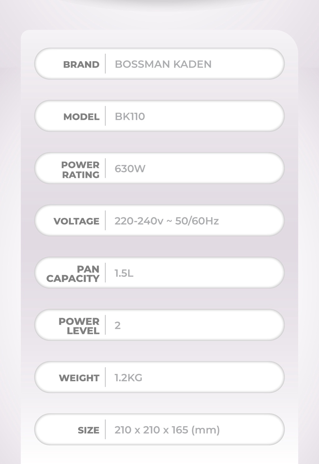 Bossman Kaden Mini Multi Cooker ChefCook Series BK110 | Shopee Malaysia