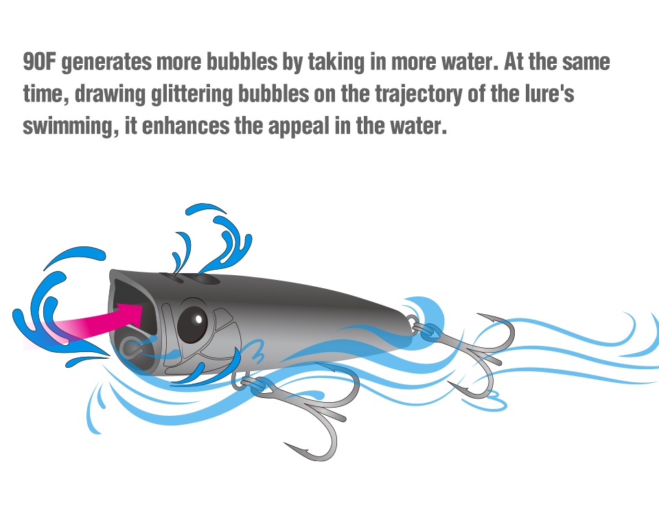 TSURINOYA 90F Topwater Popper Fishing Lure 90mm 23g DASHER Floating ...