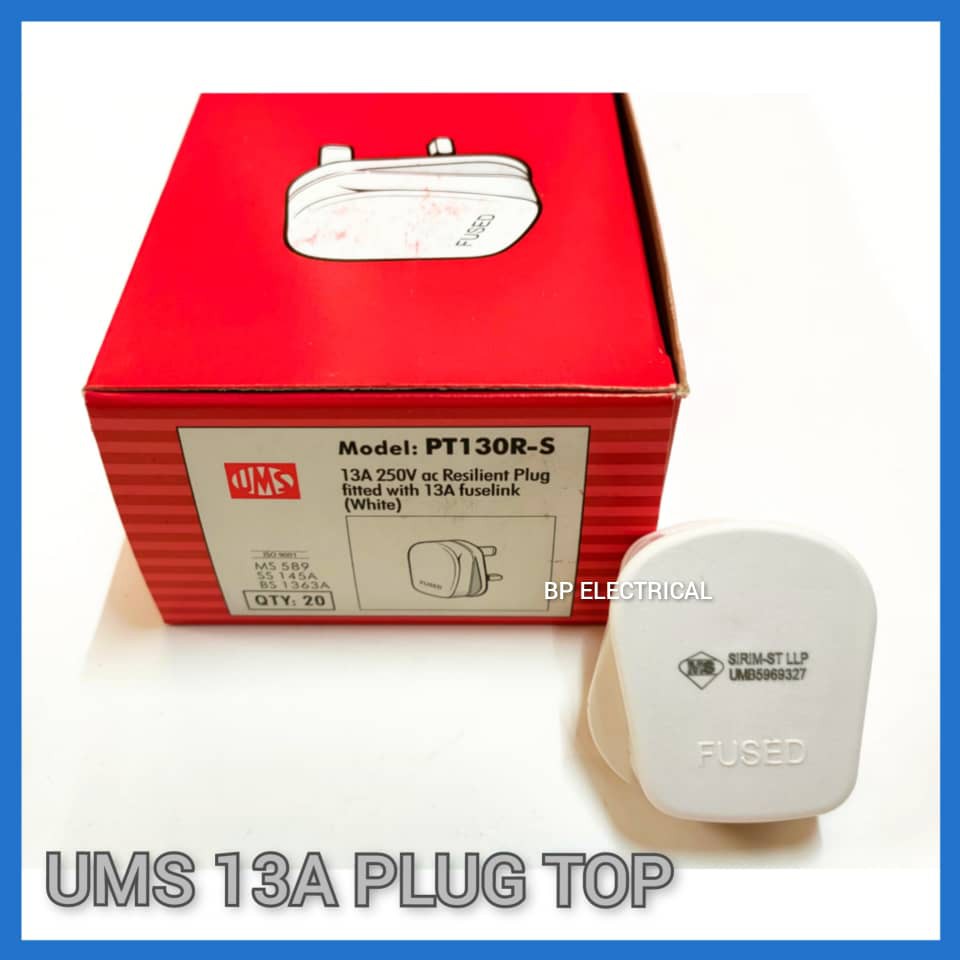 UMS 13A 3Pin Plug Top With Fuse / Kepala Plug 3Pin - SIRIM | Shopee ...