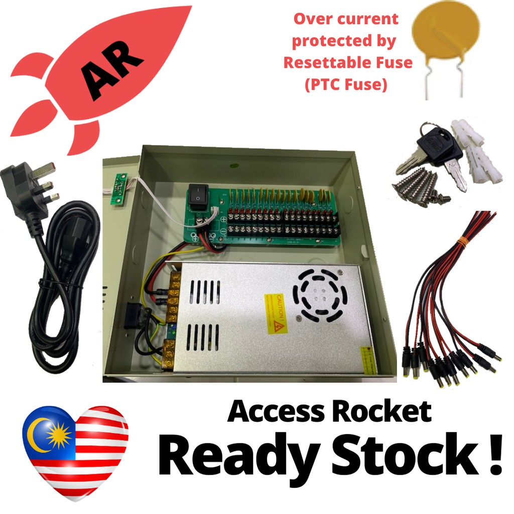 18Ch DC 12V 20A CCTV Switching Power Supply (Over current protected by ...