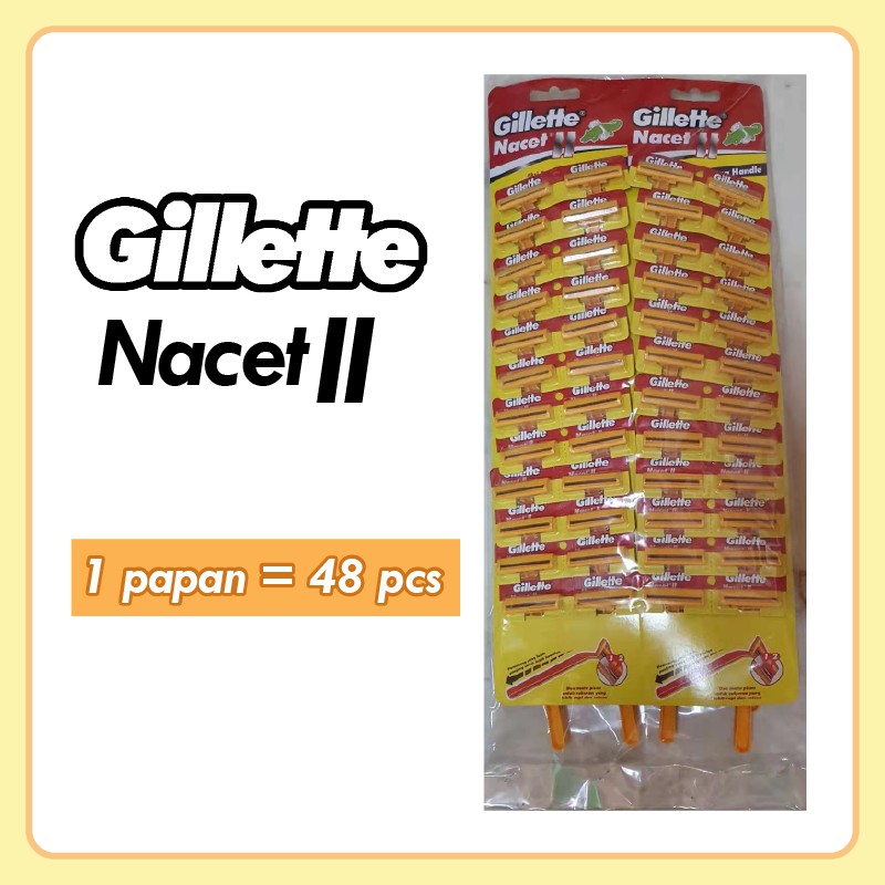 Gillette Nacet II Yellow / Nacet 2 Disposable Razor / Pisau Cukur ...