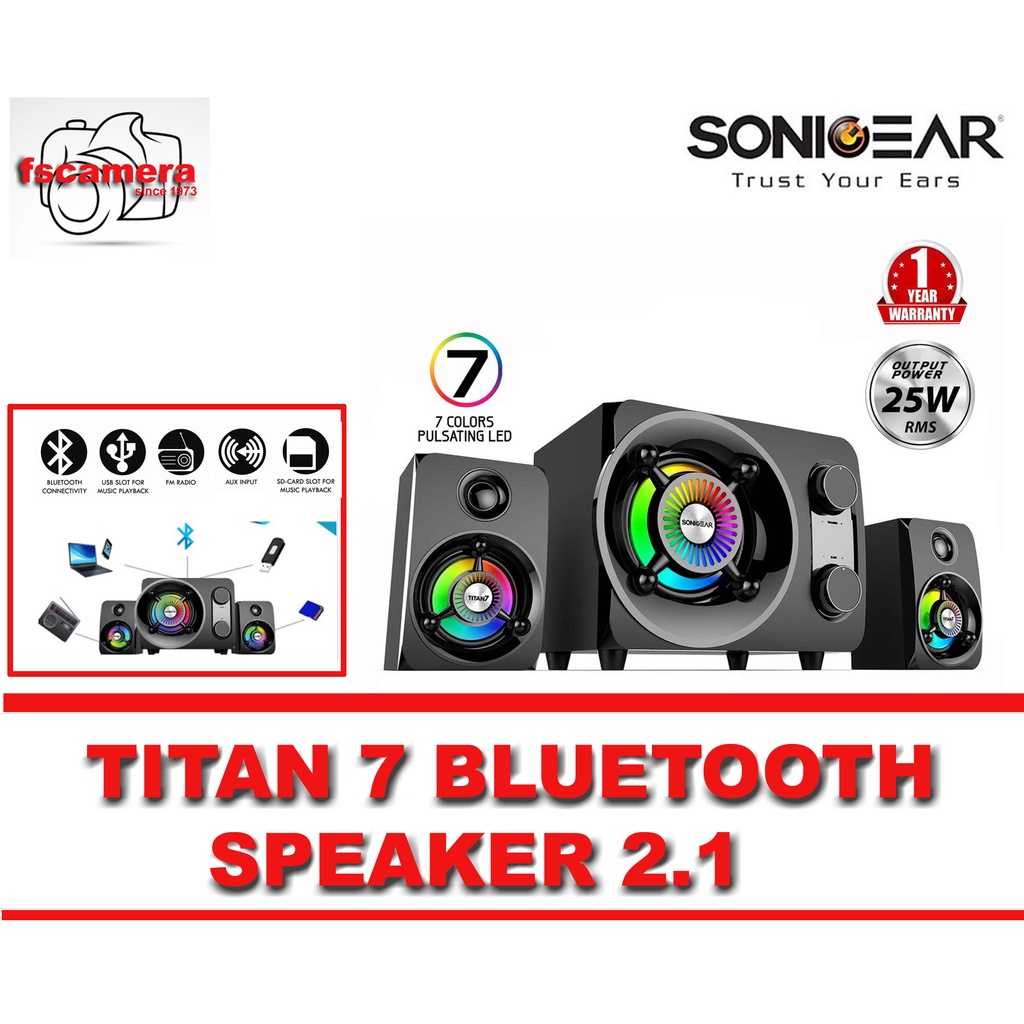 SONICGEAR TITAN 7 BTMI PRO BLUETOOTH 2.1 MULTIMEDIA SPEAKER SYSTEM ...
