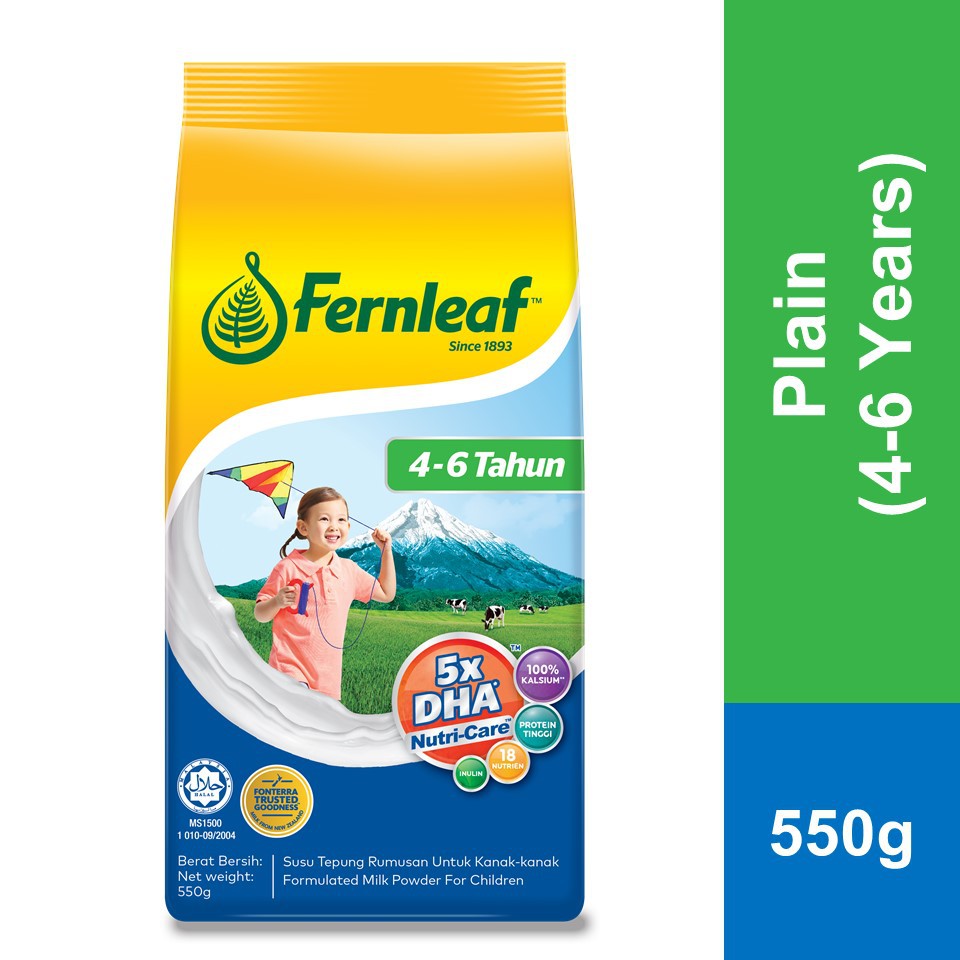 Fernleaf Milk Powder for Children 4 - 6 years Plain (550g) | Shopee ...