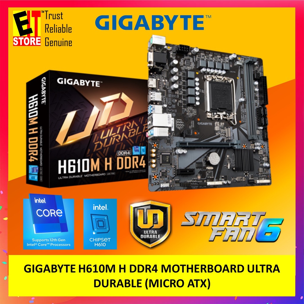GIGABYTE H610M H DDR4 WITH INTEL H610 EXPRESS CHIPSET MICRO ATX ...