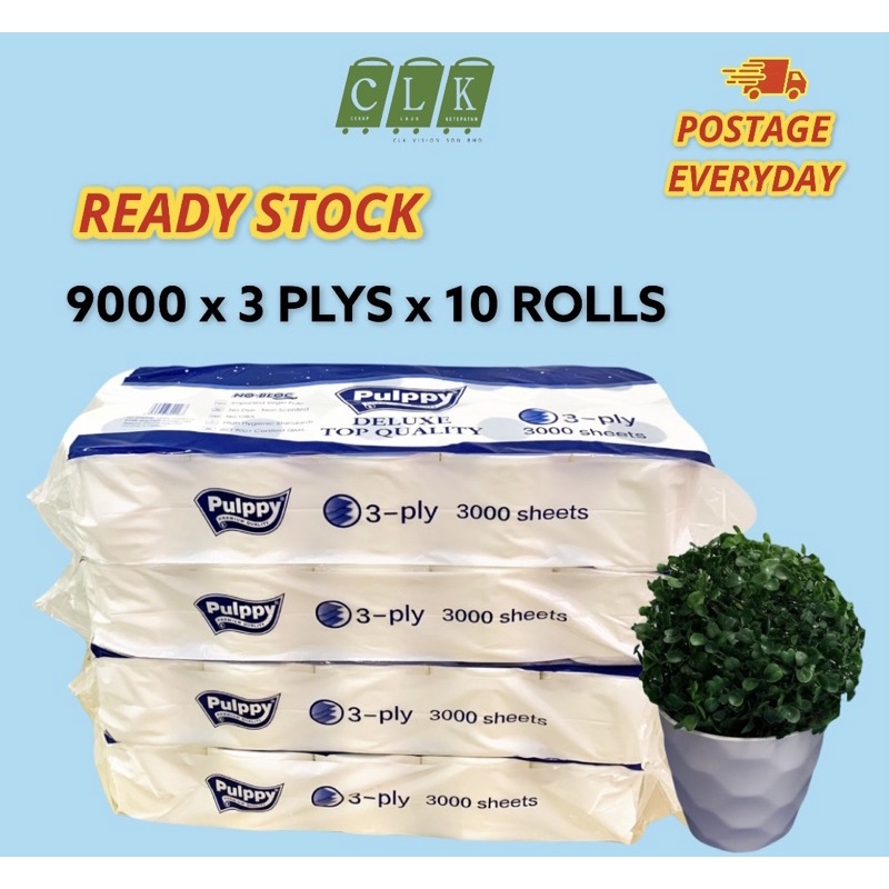 Pulppy Bathrooms Tissue ( 9000 x 3plys x 10 rolls ) | Shopee Malaysia