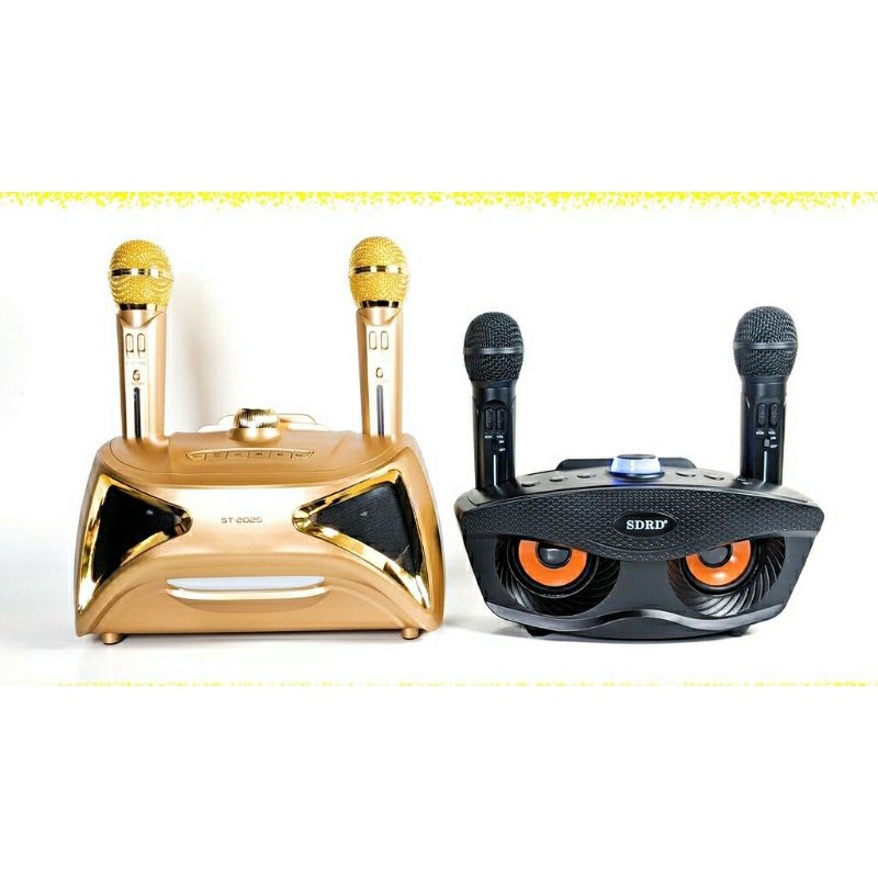READY STOCK SDRD SD-306 / SDRD SD 306 plus Wireless Bluetooth Dual Microphone Home Karaoke ...