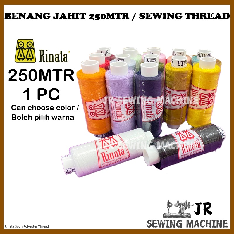Rinata 250mtr Polyester Thread / 250meter Rinata Benang Jahit Biasa ...