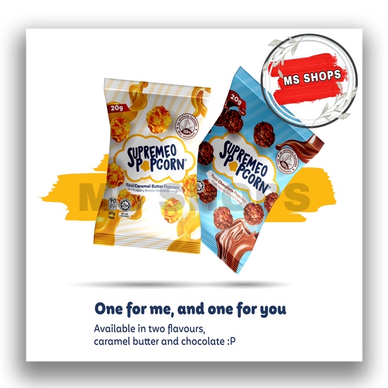 Supremeo Popcorn 🍿 | 20g x 20pkt | Caramel Butter 🧈 | Chocolate 🍫 ...