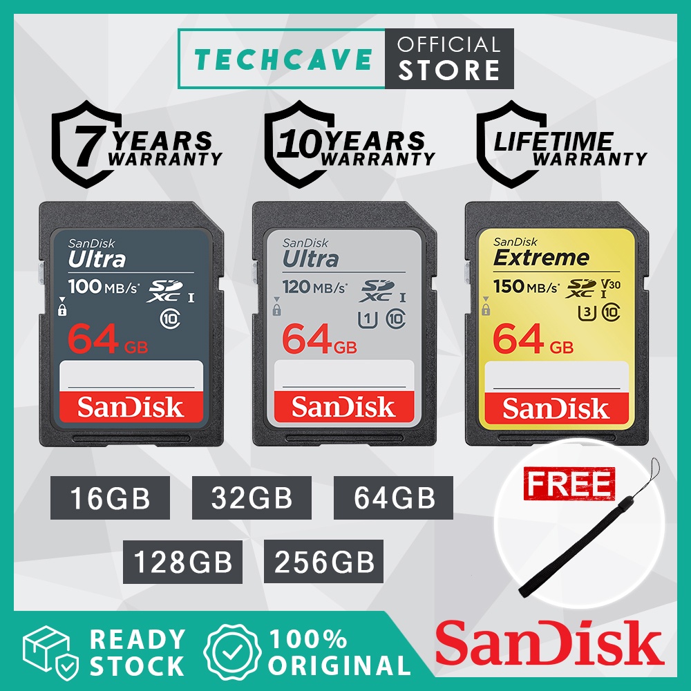 (Ready Stock) Sandisk Ultra Extreme DSLR SDHC SDXC UHS-I 150MB/s 16GB 32GB 64GB 128GB 256GB SD ...