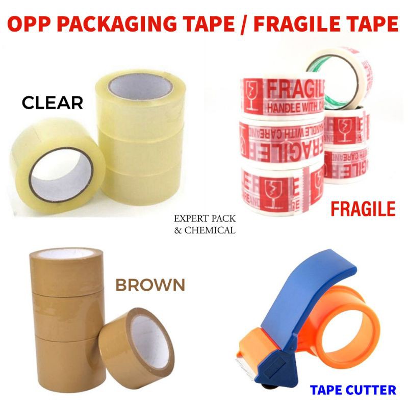 OPP Transparent Packaging Tape (Brown & Clear) 40mic x 48mm x 80M ...