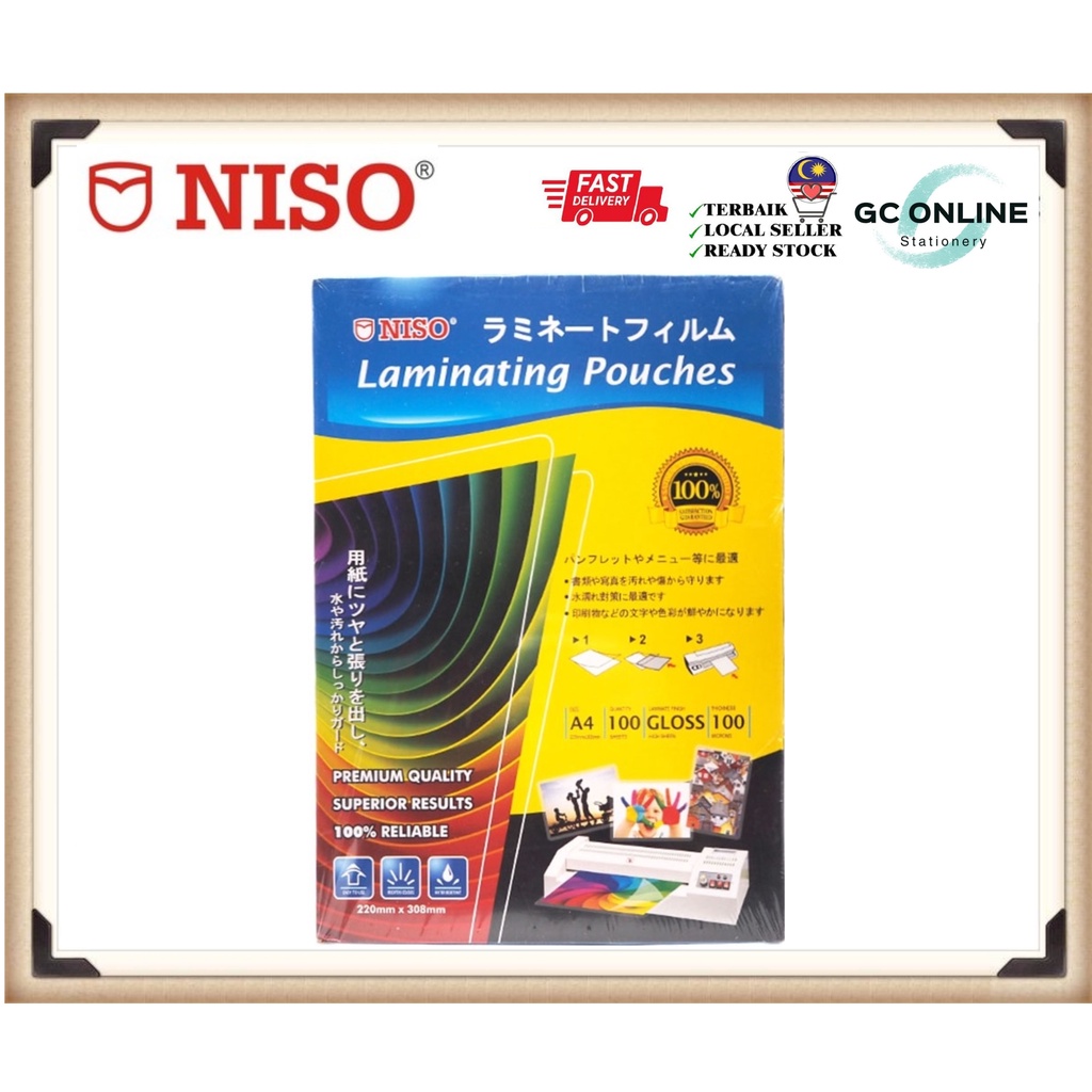 Niso A4 Laminating Film / Laminate Film / Plastik Laminate 100pcs ...