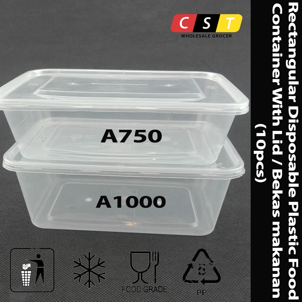 Rectangular Disposable Plastic Food Container / Bekas makanan Plastik ...