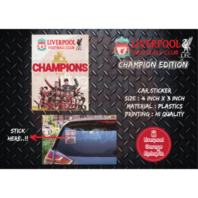 Liverpool car Sticker CHAMPIONS EDITION | Shopee Malaysia