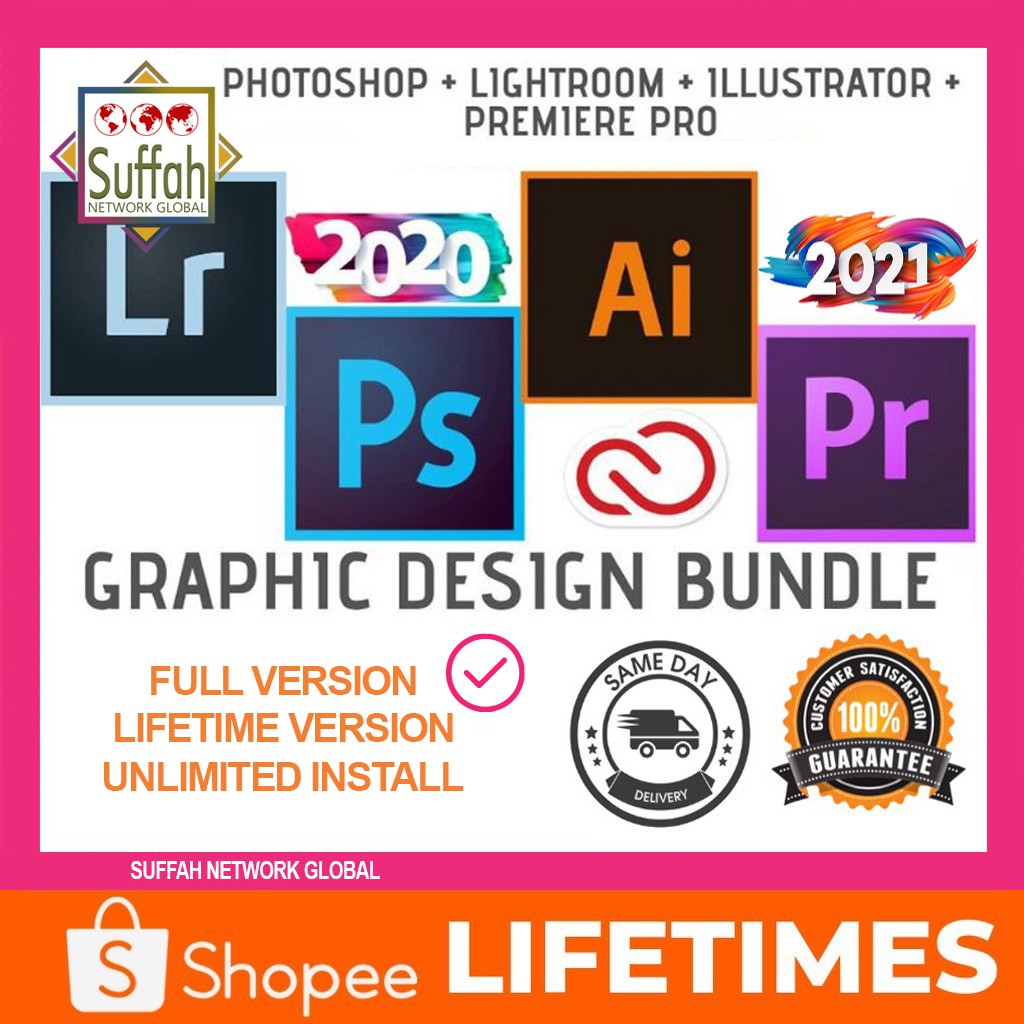 🔥graphic package 4in1🔥 adobe premiere pro 20 + adobe photoshop 20/21 ...