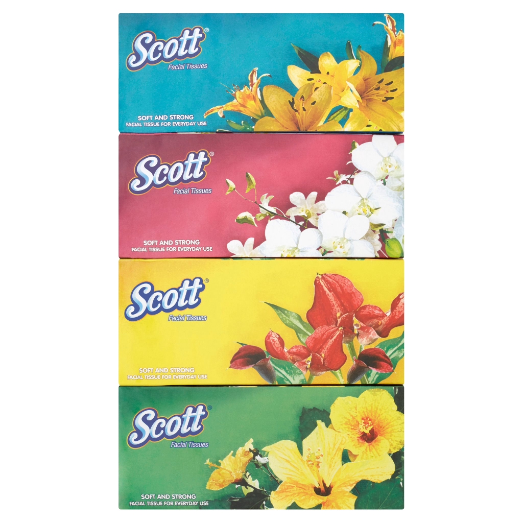 Scott Facial Tissues 4 x 150 Sheets 2 Ply | Shopee Malaysia