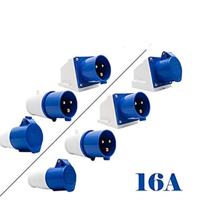 CEE INDUSTRIAL PLUG WALL SOCKET CONNECTOR 16A 32A 3 PIN 4 PIN 5 PIN BLUE RED SINGLE PHASE 240V ...
