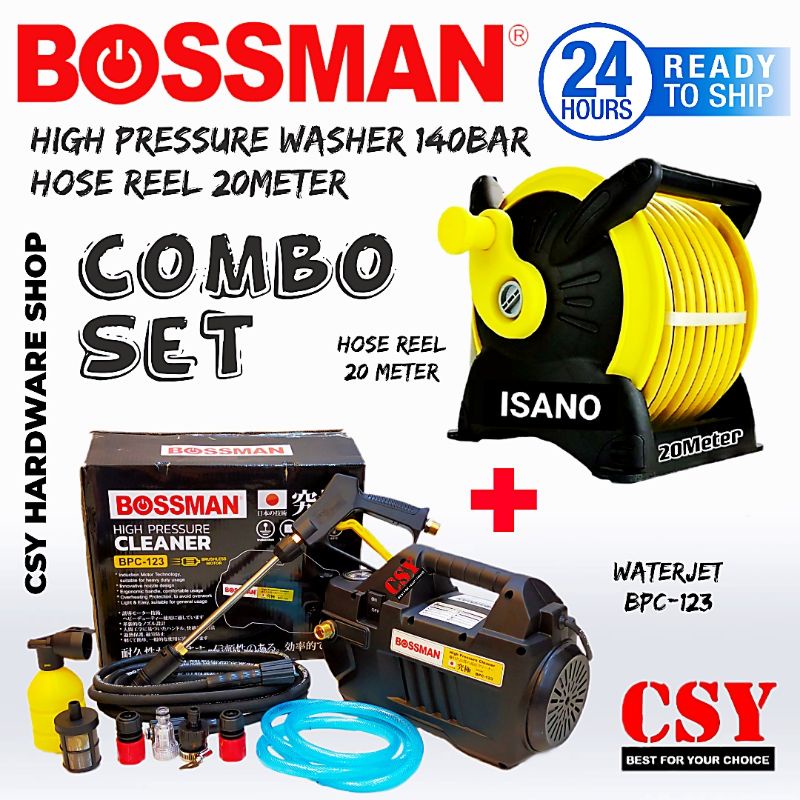 BOSSMAN Combo BPC-123 + Hose Reel / 140Bar HIGH PRESSURE WATERJET ...