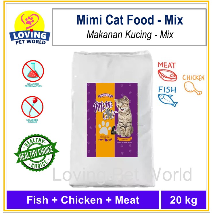 Mimi Dry Cat Food 20kg - Mix(Surely pure materials) | Shopee Malaysia