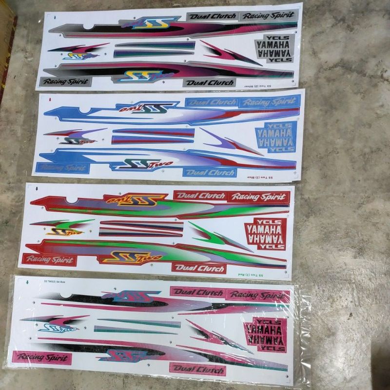 Stiker sticker body stripe cover set (2) yamaha y110ss two ss two 2 ...