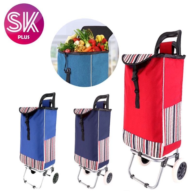 SKplus Ready Stock Portable 2 Wheels Foldable Shopping Cart Household ...