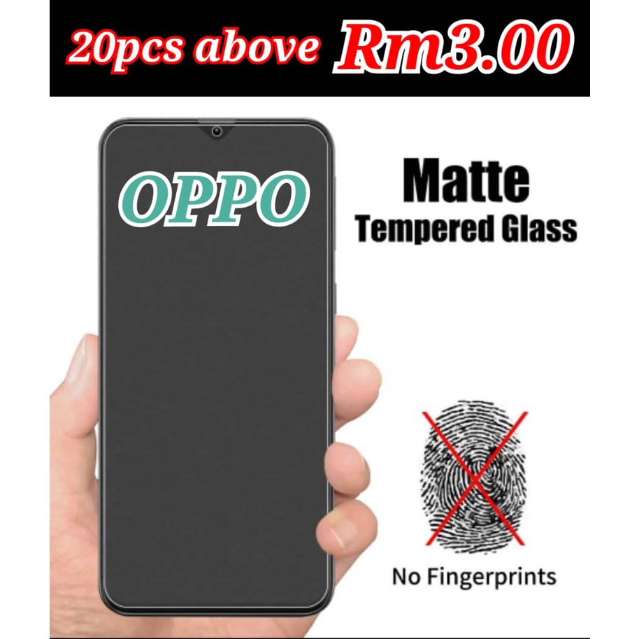 OPPO Tempered Glass Matte Anti-fingerprint OPPO A17K A57 A77 A96 A53 ...