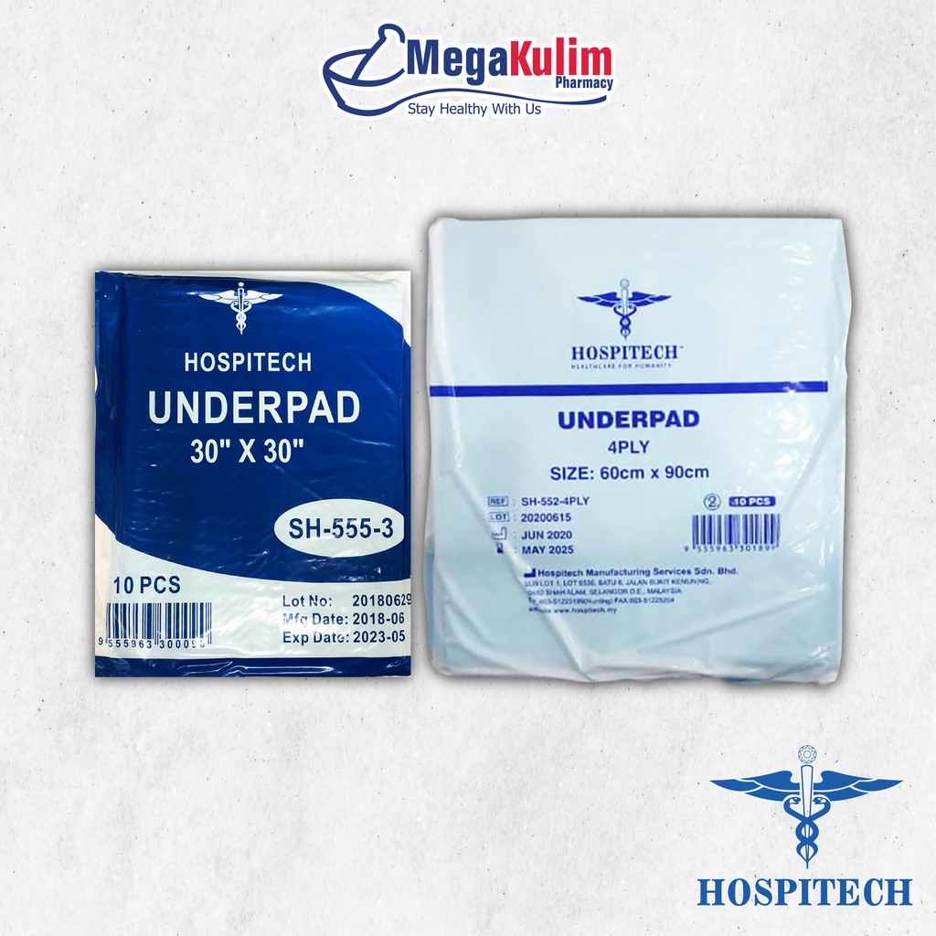 Hospitech Underpad 10pcs (76.2cmX76.2cm/ 60x90cm) | Shopee Malaysia