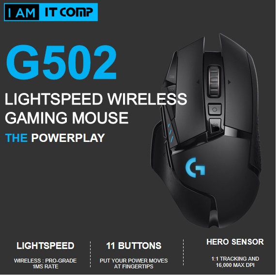 Logitech G502 LightSpeed Wireless Gaming Mouse With Hero 16K Sensor ...