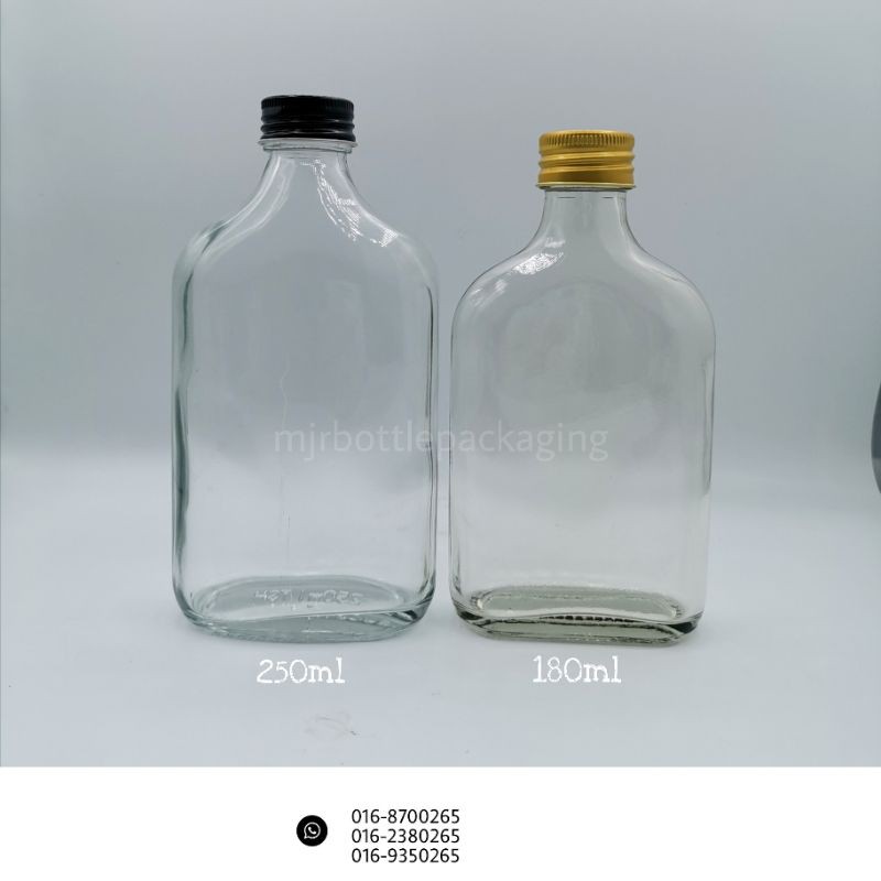 [READY STOCK] Botol Kaca Flat/ botol kaca leper / botol kaca kopi ...