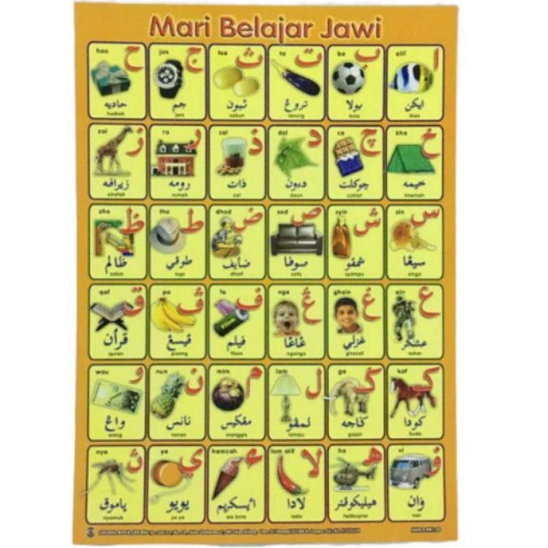 POSTER MARI BELAJAR JAWI | Shopee Malaysia