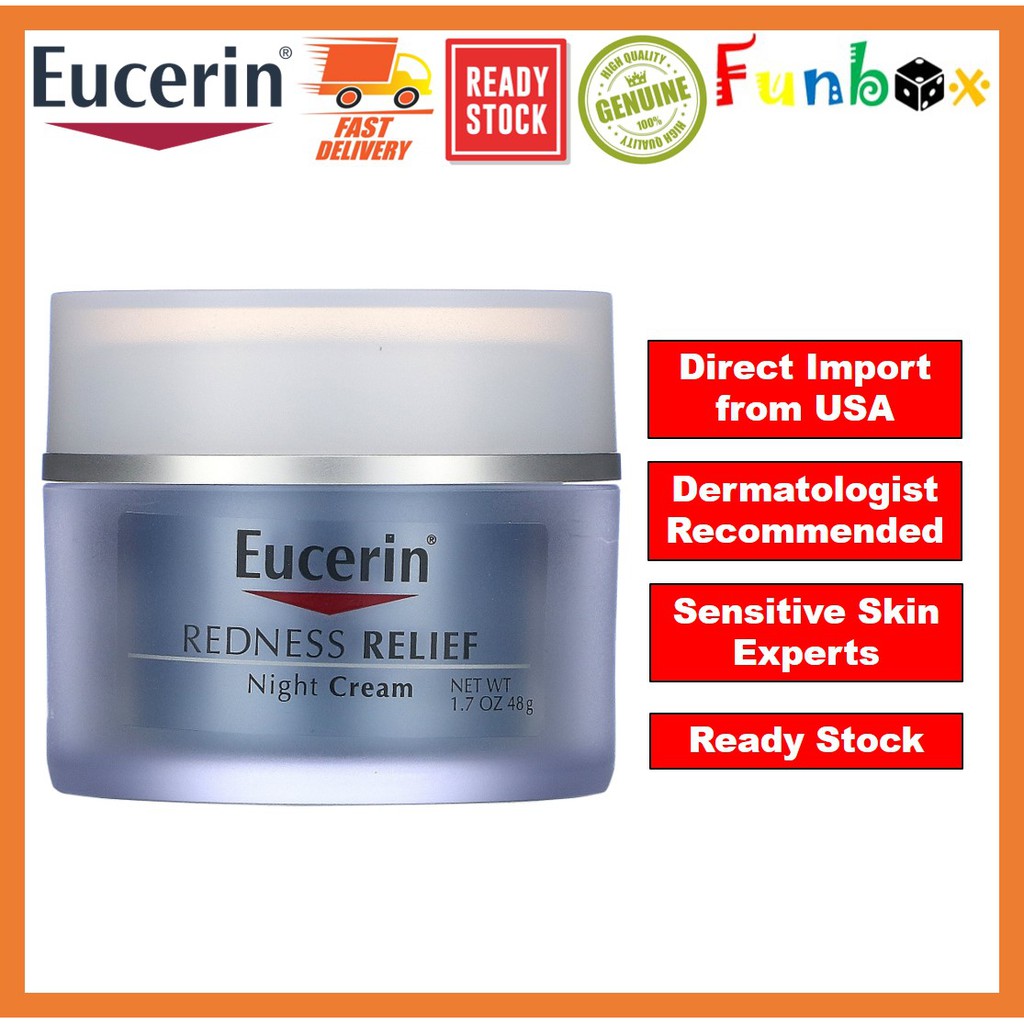 Eucerin Redness Relief Dermatological Skincare Night Creme 48g | Shopee ...