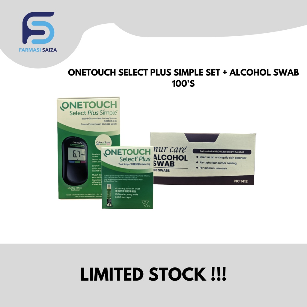 ONETOUCH Select Plus Simple Set + Alcohol Swab 100's | Shopee Malaysia