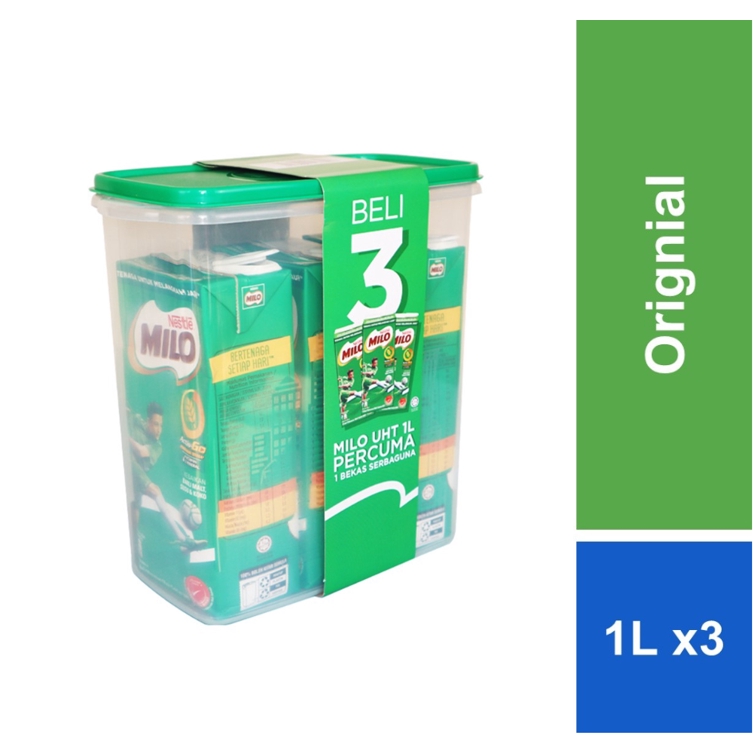 Nestle MILO Activ-Go UHT 1L Buy 3 Free Container | Shopee Malaysia