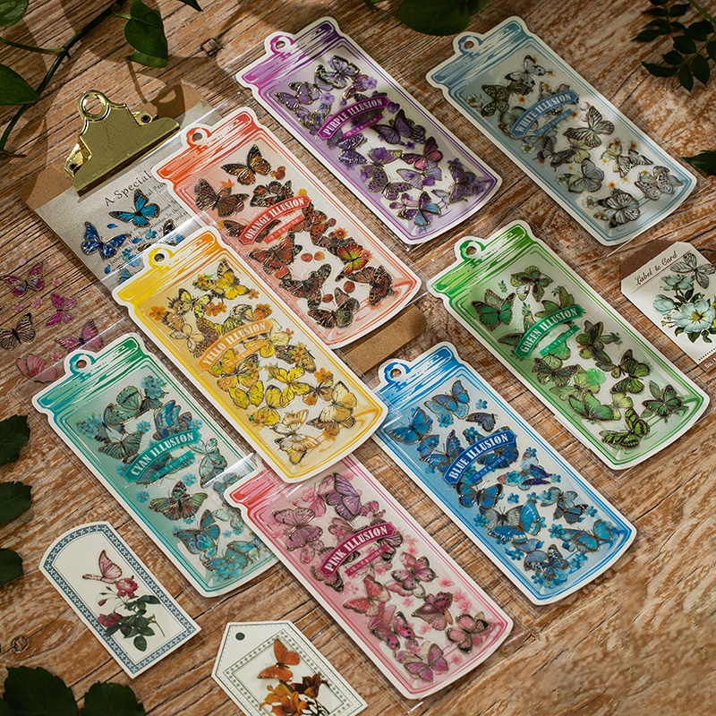 ENWEI 4 Sheets Multicolored Butterflies Series Aesthetic Journal ...