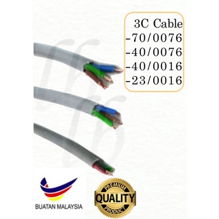 (1 meter) 70/0076 40/0076 40/0016 23/0016 (X3 CORE CABLE PVC FLEXIBLE ...