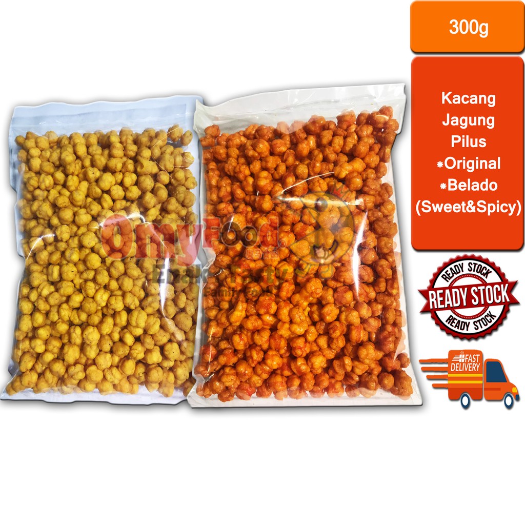 300g Keropok Kacang Jagung Pilus [Original / Belado,Spicy][OmyFood ...