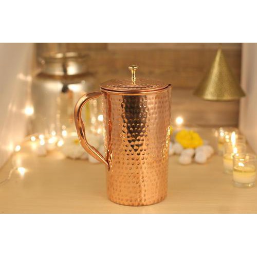 Pure Copper Hammered Jug / Pitcher / Vessel 1500ml - Made In India ...