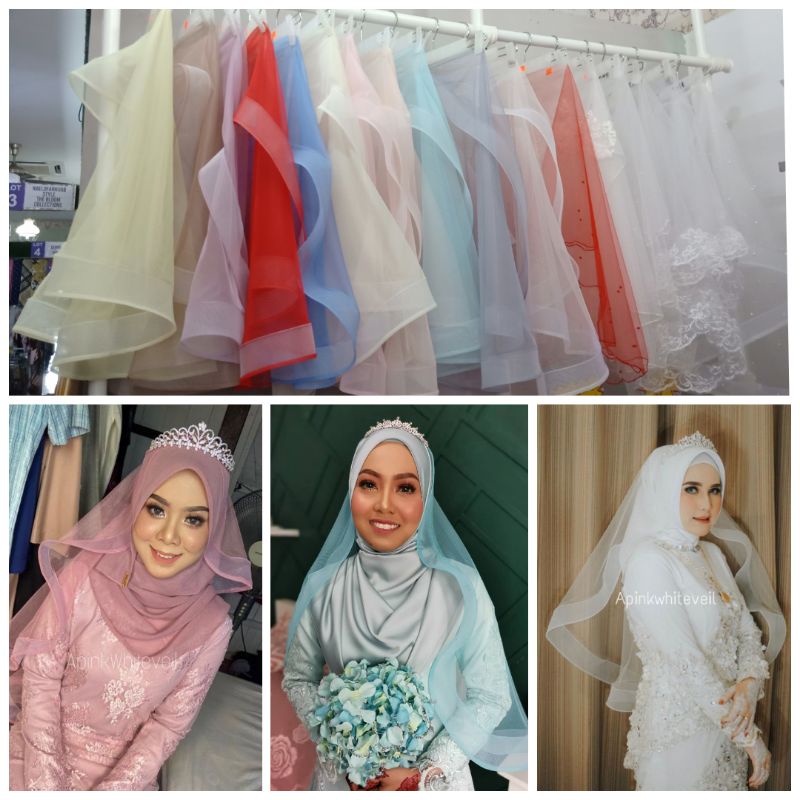 Veil Nikah Veil Tunang Veil Pengantin Veil Labuh Pinggang | Shopee Malaysia