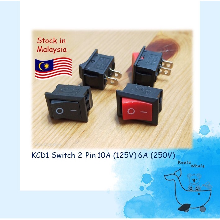 Switch 2-Pin KCD1 10A 125V 6A 250v Suis 2 Pin KCD-1 Rocker Switch ...