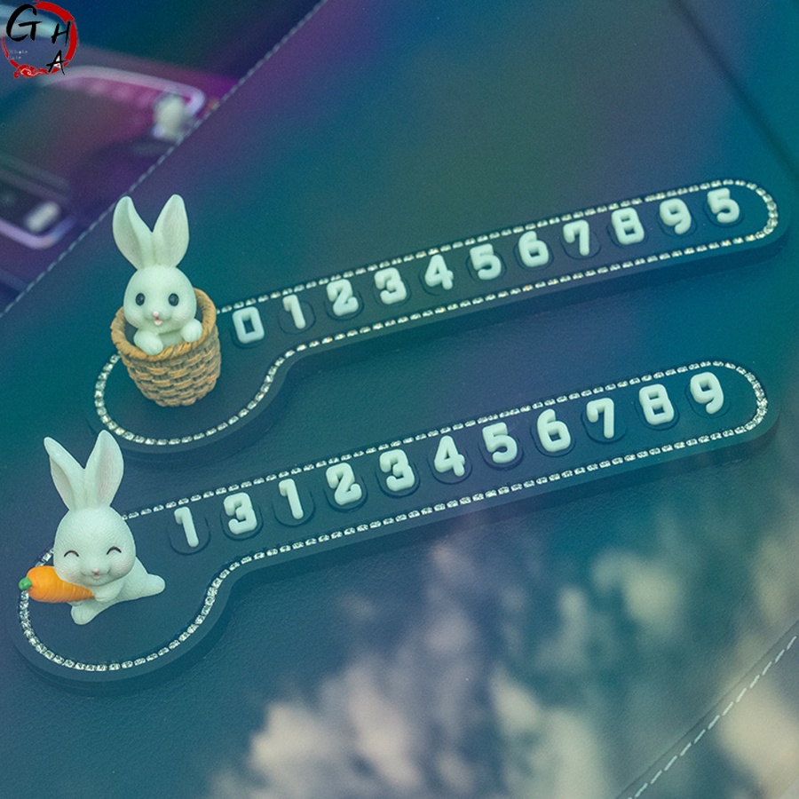 Car Temporary Stop Sign With Phone Number Multifunctional Cartoon Bunny ...